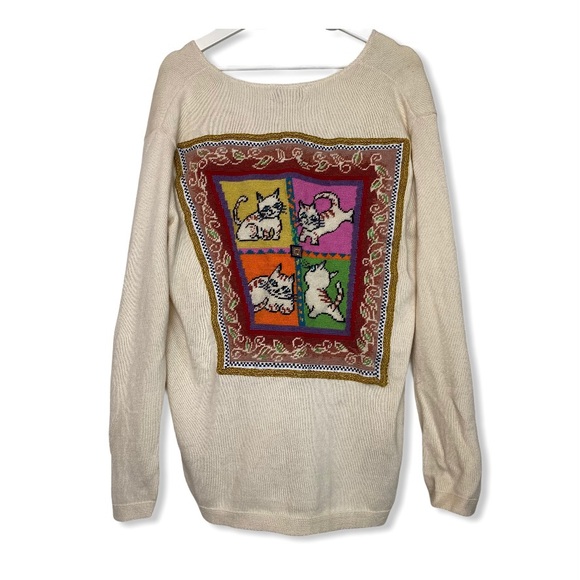 Kolorway | Sweaters | Vintage Kolorway Embroidered Cat Cardigan | Poshmark